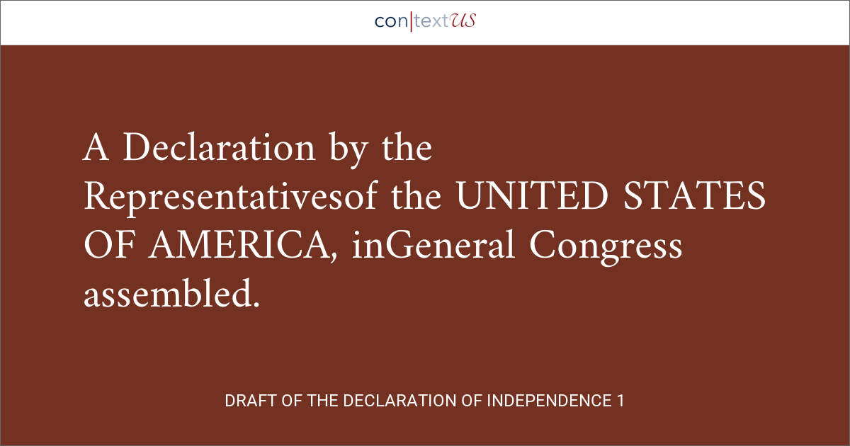 Draft of the Declaration of Independence 1
