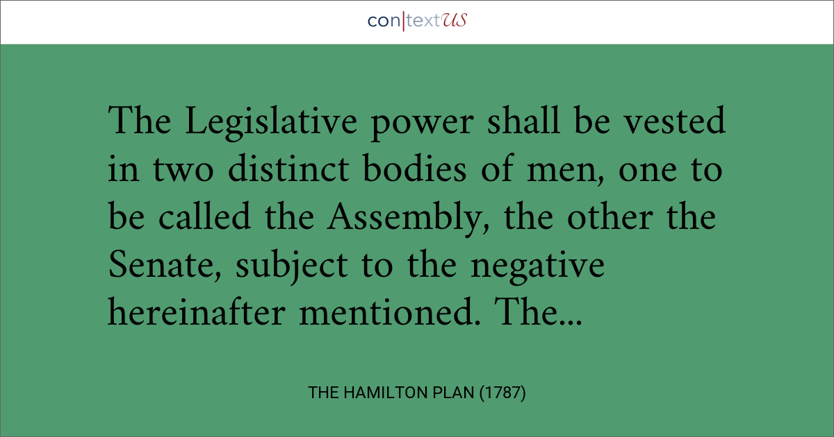 The Hamilton Plan (1787)