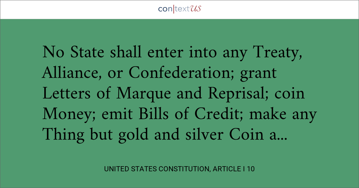 United States Constitution, Article I 10