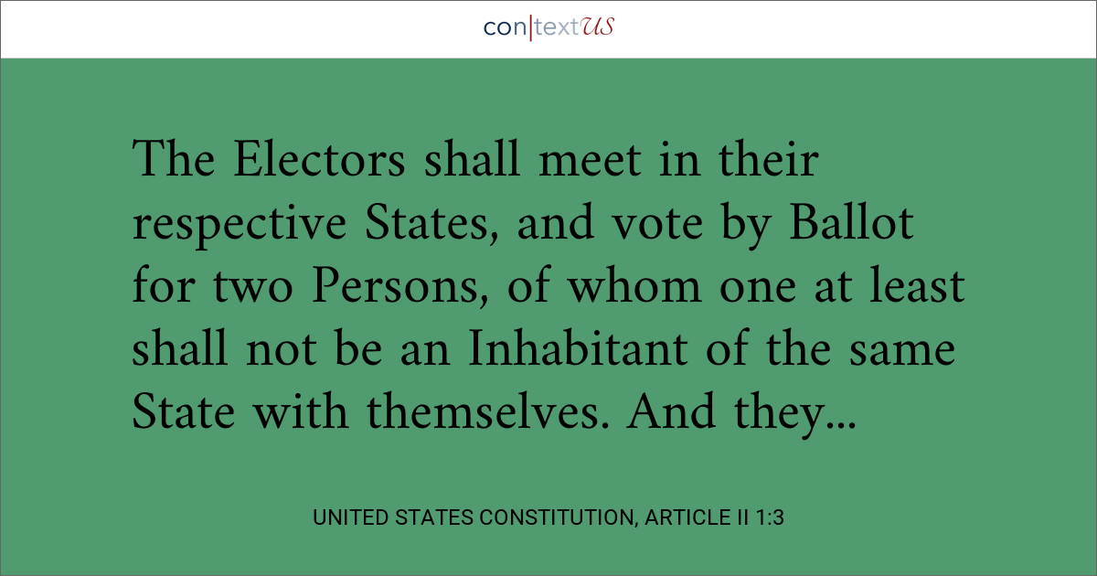 United States Constitution, Article II 1:3